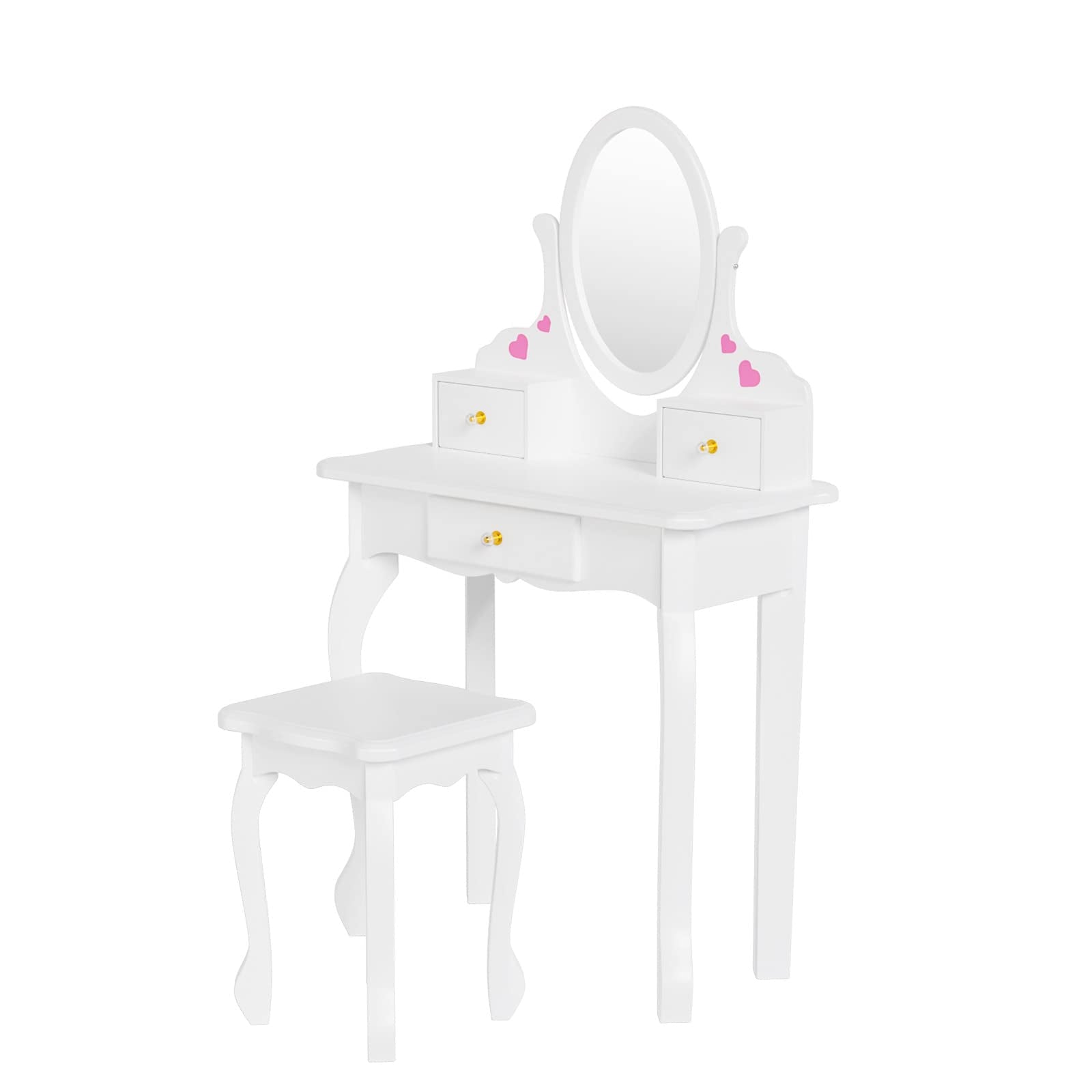 JOYMOR Kids Vanity Set With Mirror And 3 Drawers Joymor JOYMOR Kids Vanity Set With Mirror And 3 Drawers Joymor